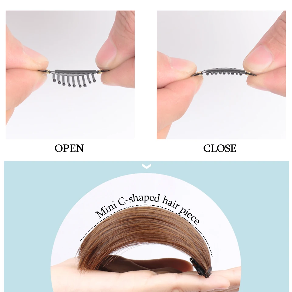 Synthetic singular clip on hair styling pad
