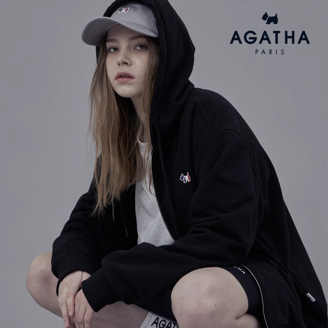 AGATHA PARIS - Tricolor Scottie Classic Logo Long Sleeve Hooded Jacket ...