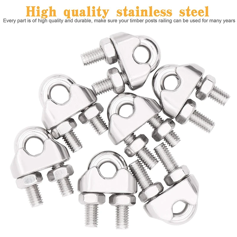 Wire Rope Clips And Thimbles Swpeet 24-Piece M3 Wire Rope Kit ...