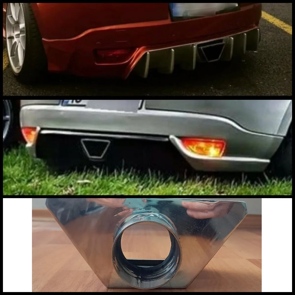 For Renault Megane Rs Mk3 Rs Triangle Style Exhaust Tip Exhaust System ...