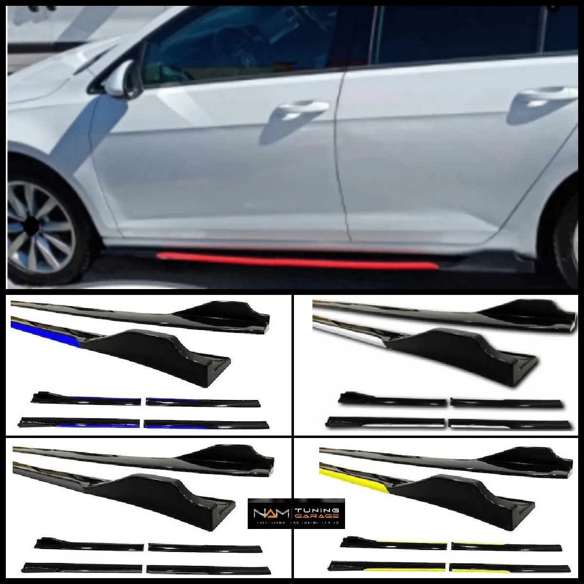 4pcs For Volkswagen Golf Mk7 Mk 7.5 Mk5 Mk6 Car Side Skirts Extension ...