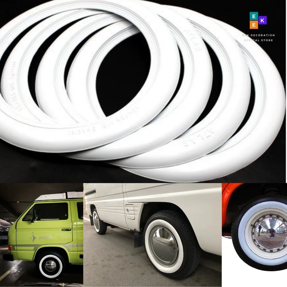 Atlas Lyon White Tire Sidewall Set Of 4 Tire Side 13 "14" 15 "16" 17 ...