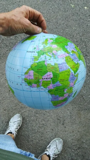 30cm Inflatable Blow Up World Globe Earth Map Ball Educational Planet ...