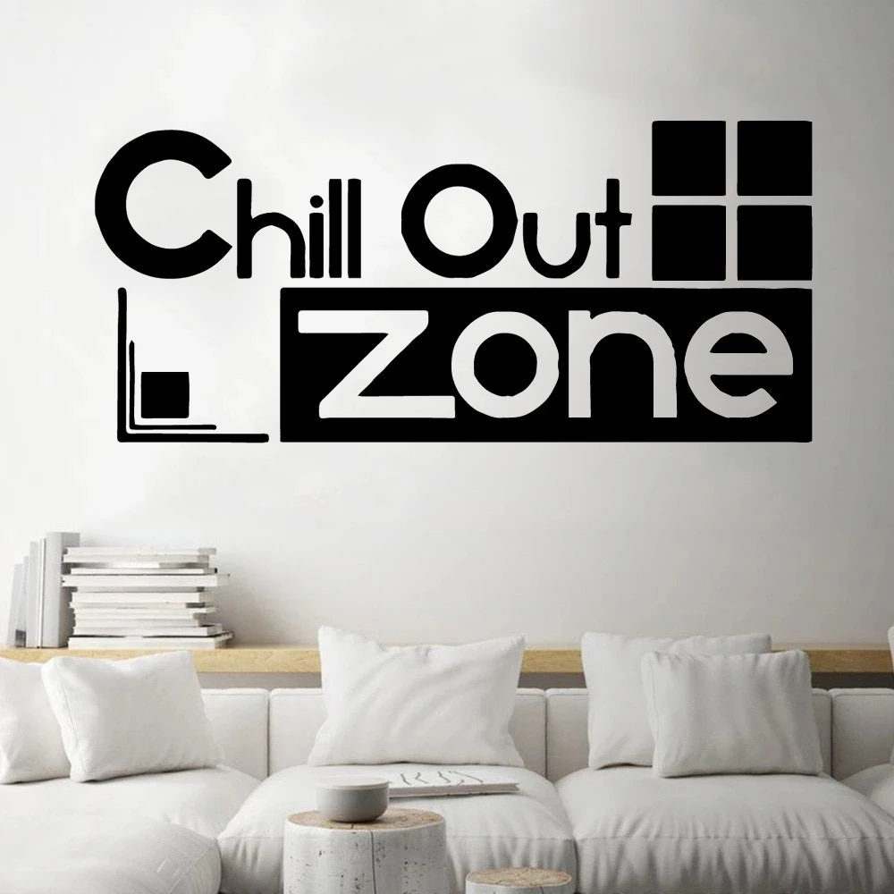 ความงาม Chill Out Zone คำคม Frase สติ๊กเกอร์ติดผนังสำหรับบริษัทตกแต่ง ...