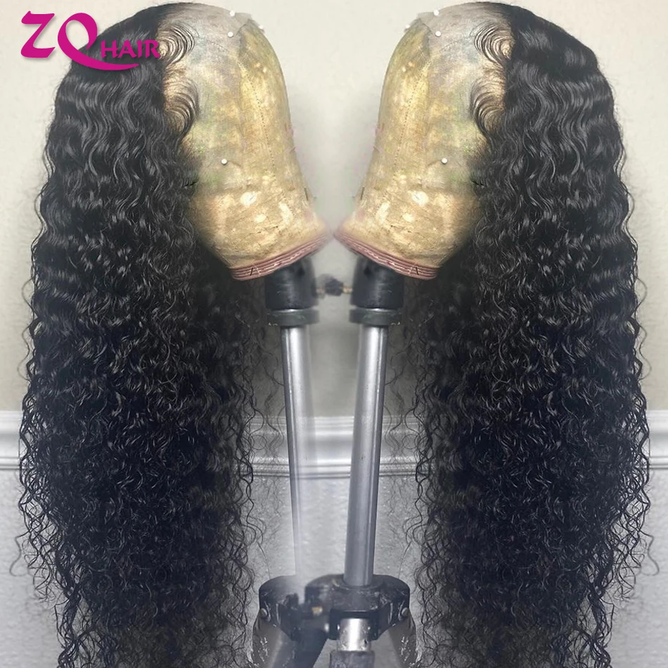 Water Wave 30 32 Inch Lace Frontal Wigs Brazilian Deep Curly HD ...