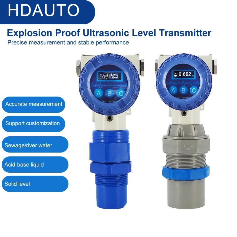 Explosion-proof Ultrasonic Level Transmitter RS485 HART Protocol Fuel ...