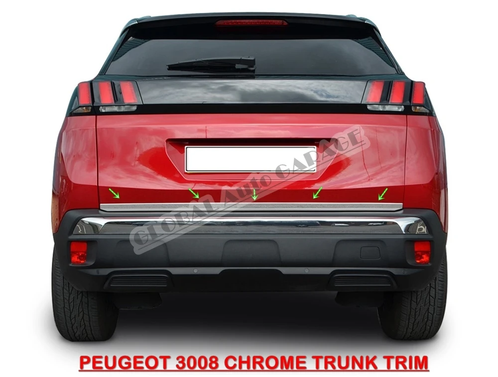 For Peugeot 3008 2015-2020 Chrome Tailgate Trunk Trim Bottom Lath Body ...