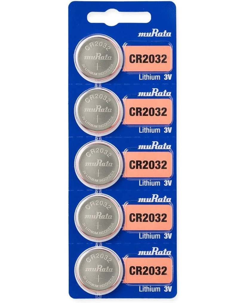 5-X-muRata-battery-button-litium-3V-CR2032-CR-2032-Blister-5-cell ...