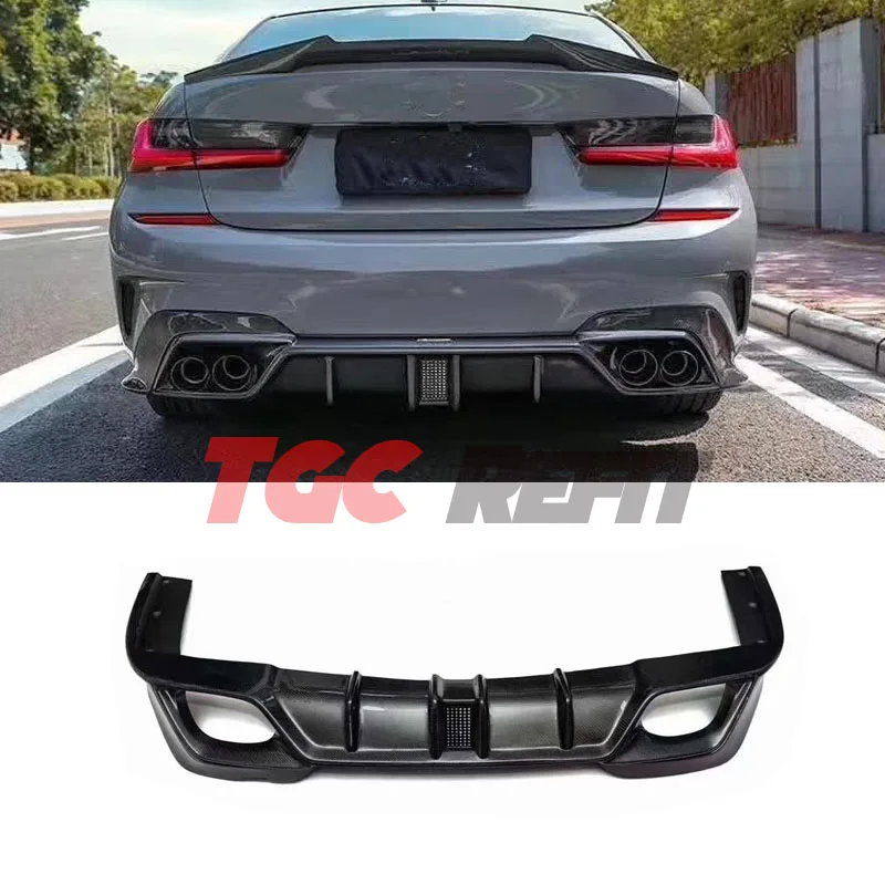 Carbon-Fiber-CMST-Style-Car-Rear-Bumper-Lip-Diffuser-With-Pilot-Light ...