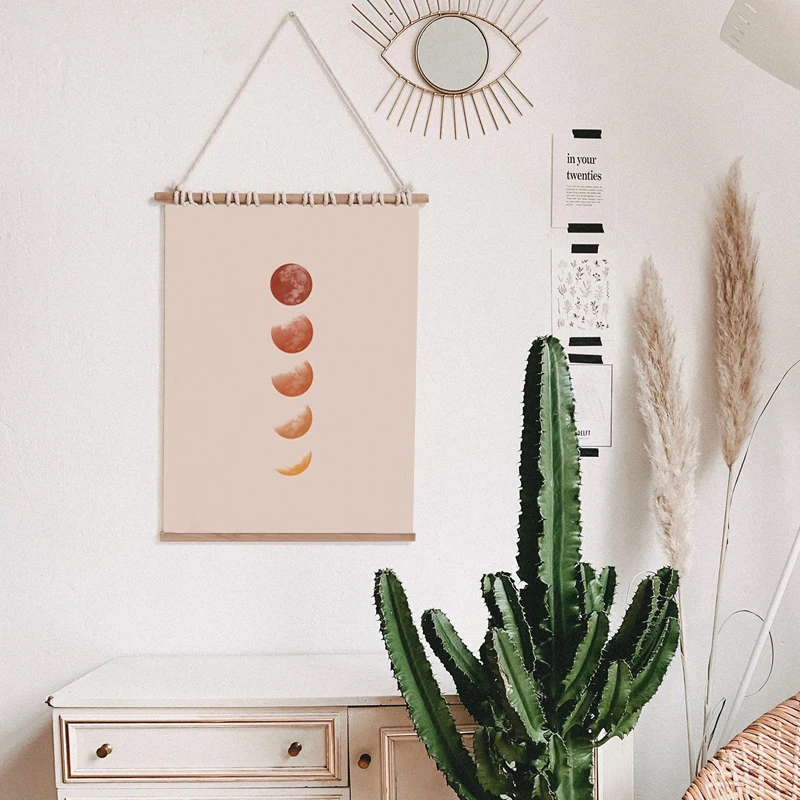 Home Décor Wall Hangings Luna Boho Boho Moon Moon Phases Print P ...