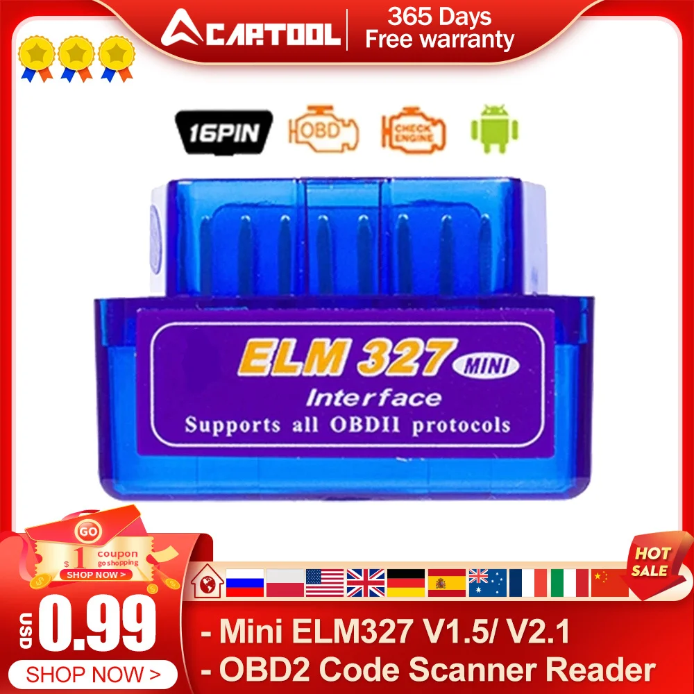 Mini Elm327 V1.5 Pic18f25k80 Obd2 Code Scanner Reader Elm 327 1.5 Obd ...