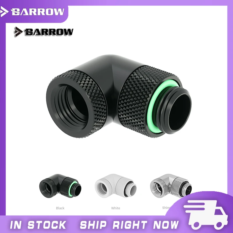 Barrow-Black-Silver-G1-4-thread-90-degree-two-Rotary-Fitting-Adapter ...