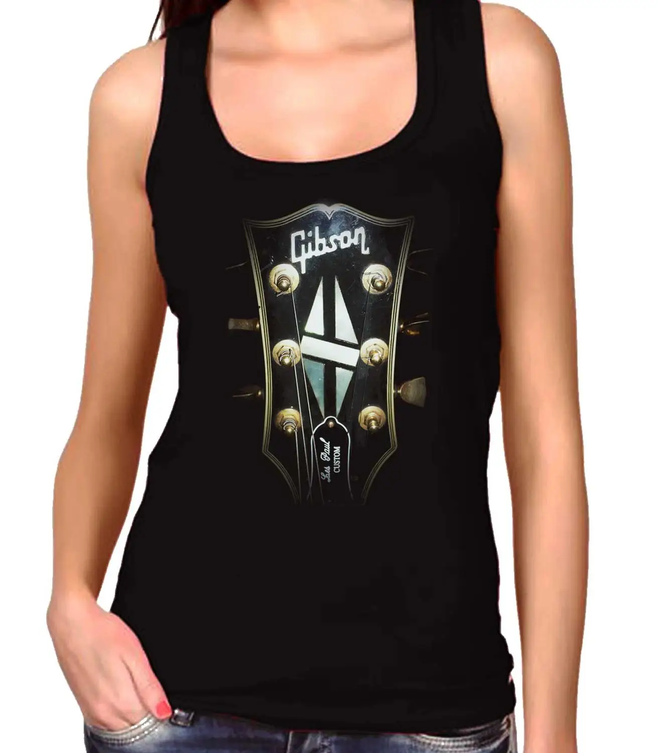 T shirt Women Suspenders Gibson Les Paul Custom Guitar|Tank Tops ...