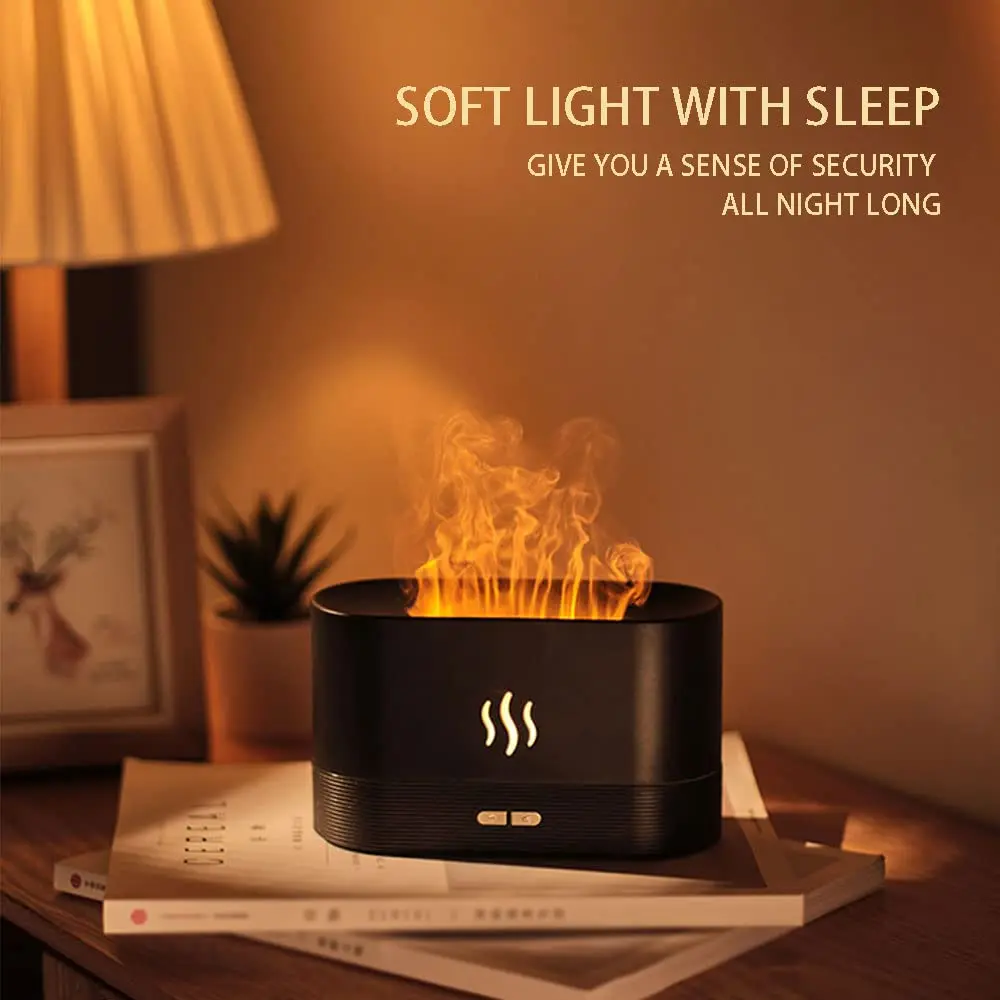Flame Humidifier Usb Air Essential Oil Diffuser Aroma Ultrasonic Mist ...