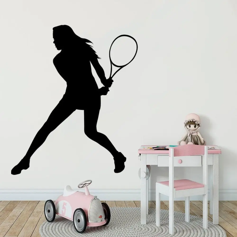 Pegatina de pared de tenis para chica, decoración artística de pared ...