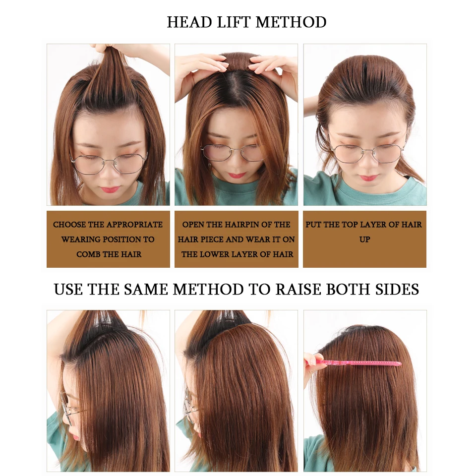 Synthetic singular clip on hair styling pad