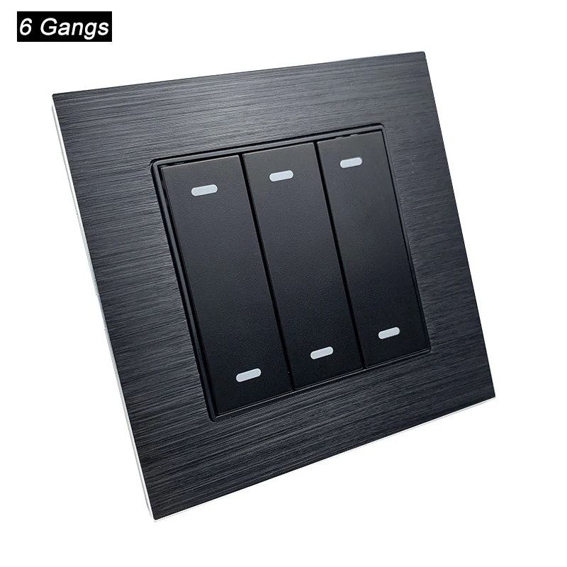 6 Gang Wall Toggle Reset Switch Push Button Momentary Contact Switch ...