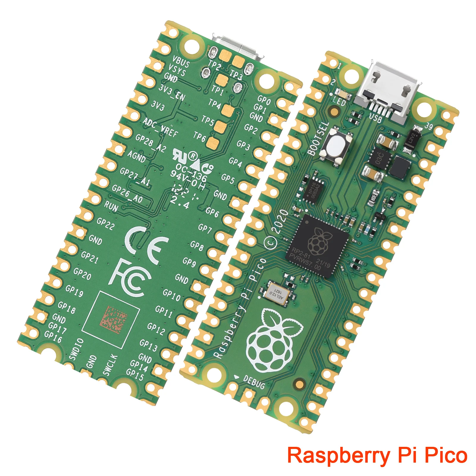Raspberry Pi Pico Board Dual Core RP2040 Chip 264KB ARM Cortex M0 ...