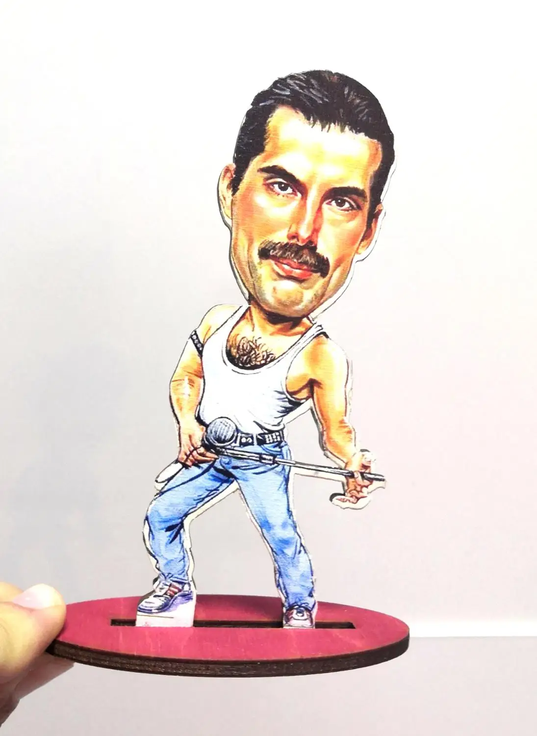 Freddie Mercury Figurine, Queen Souvenir, Wooden Figurine, Freddie ...