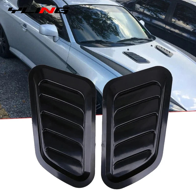 Black Carbon Fiber Car Universal Intake Scoop Turbo Hood Outlet Shark ...