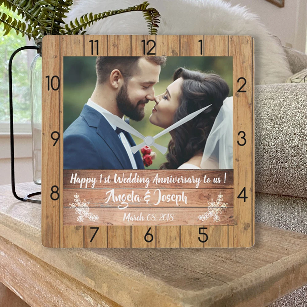Wall Clock Personalized Photo | Wedding Anniversary Clock | Photo Wall ...