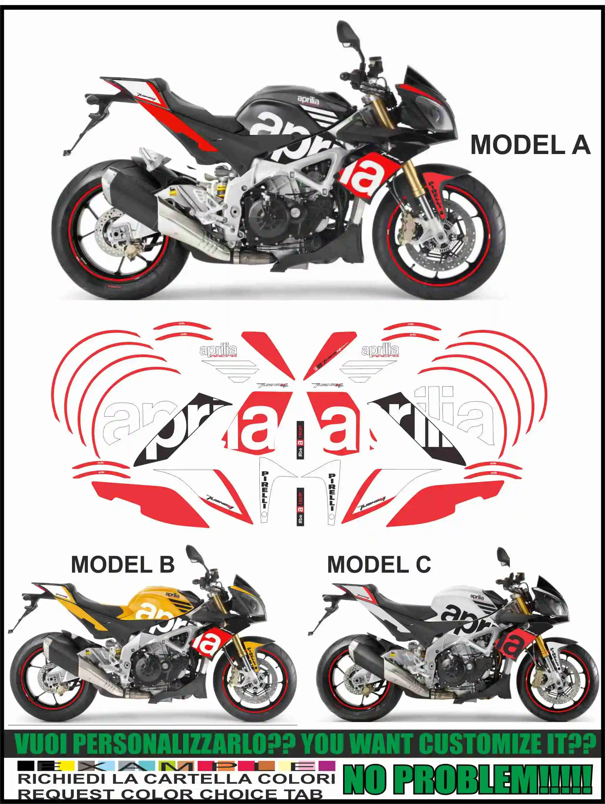 TUONO V4 테일 복제 스티커 ADESIVI DECAL SET KIT|스티커&스티커| - AliExpress
