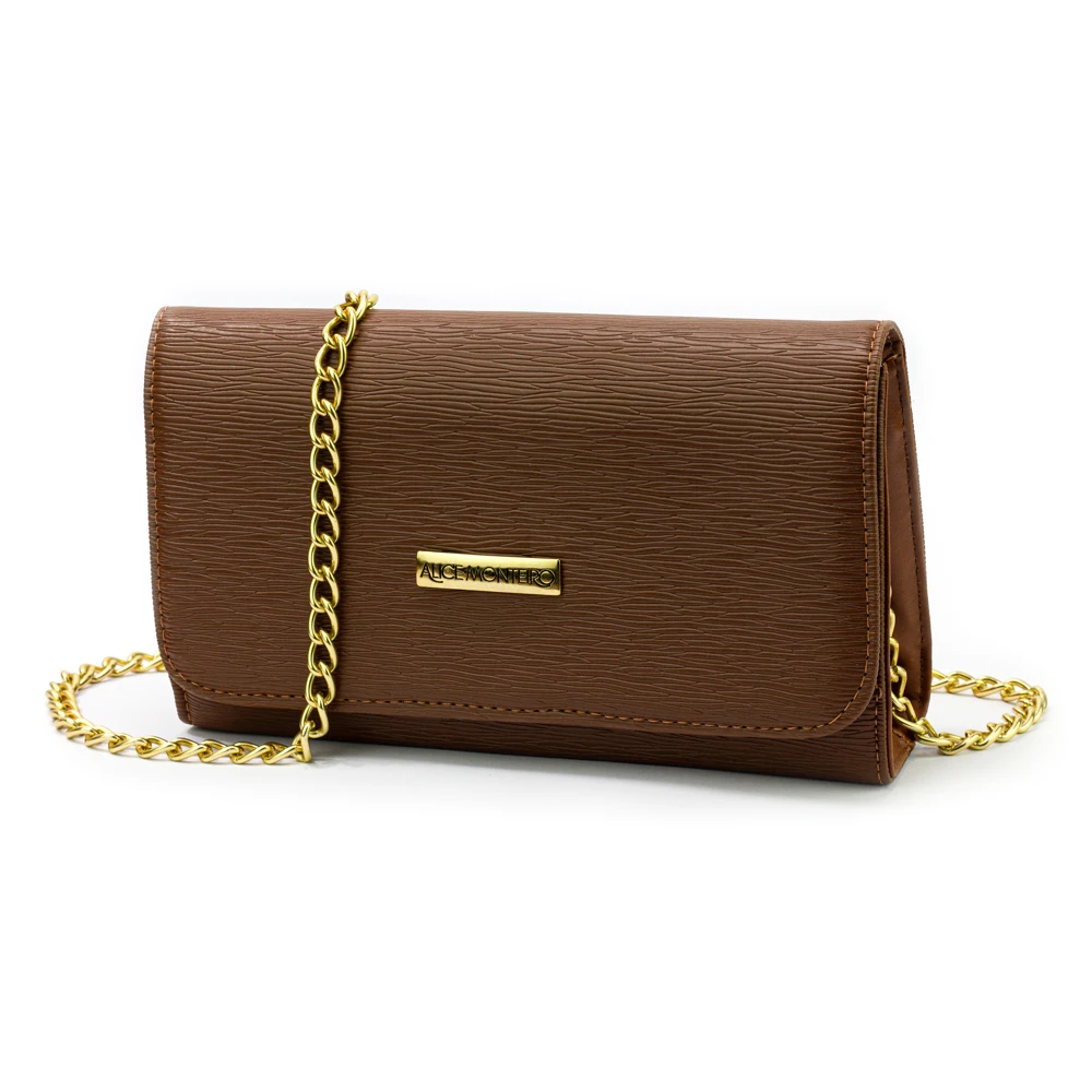 Bolsa Clutch Caramelo Marrom Feminina Festa Luxo Com Alça - Shoulder ...