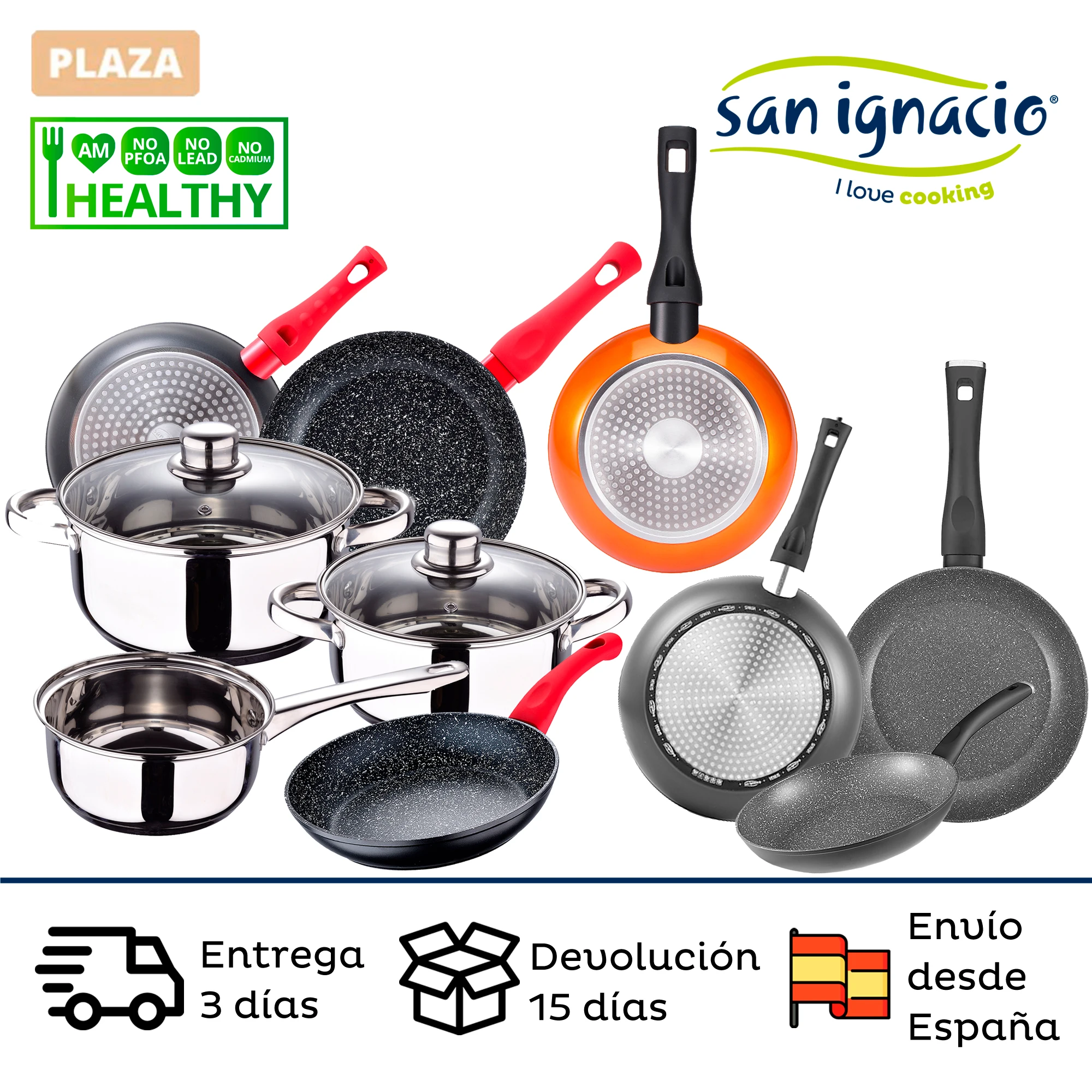 Kitchen battery 5 PCs SAN IGNACIO Cassel stainless steel with aluminum ...