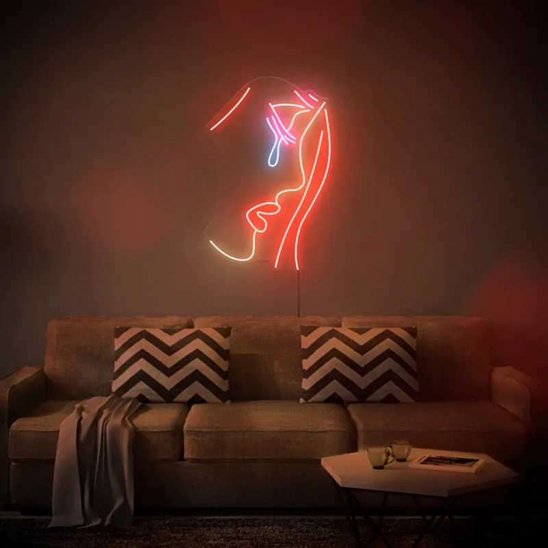 Custom Neon Sign Crying Girl Led Neon Sign Light Led Lamp Home Room ...