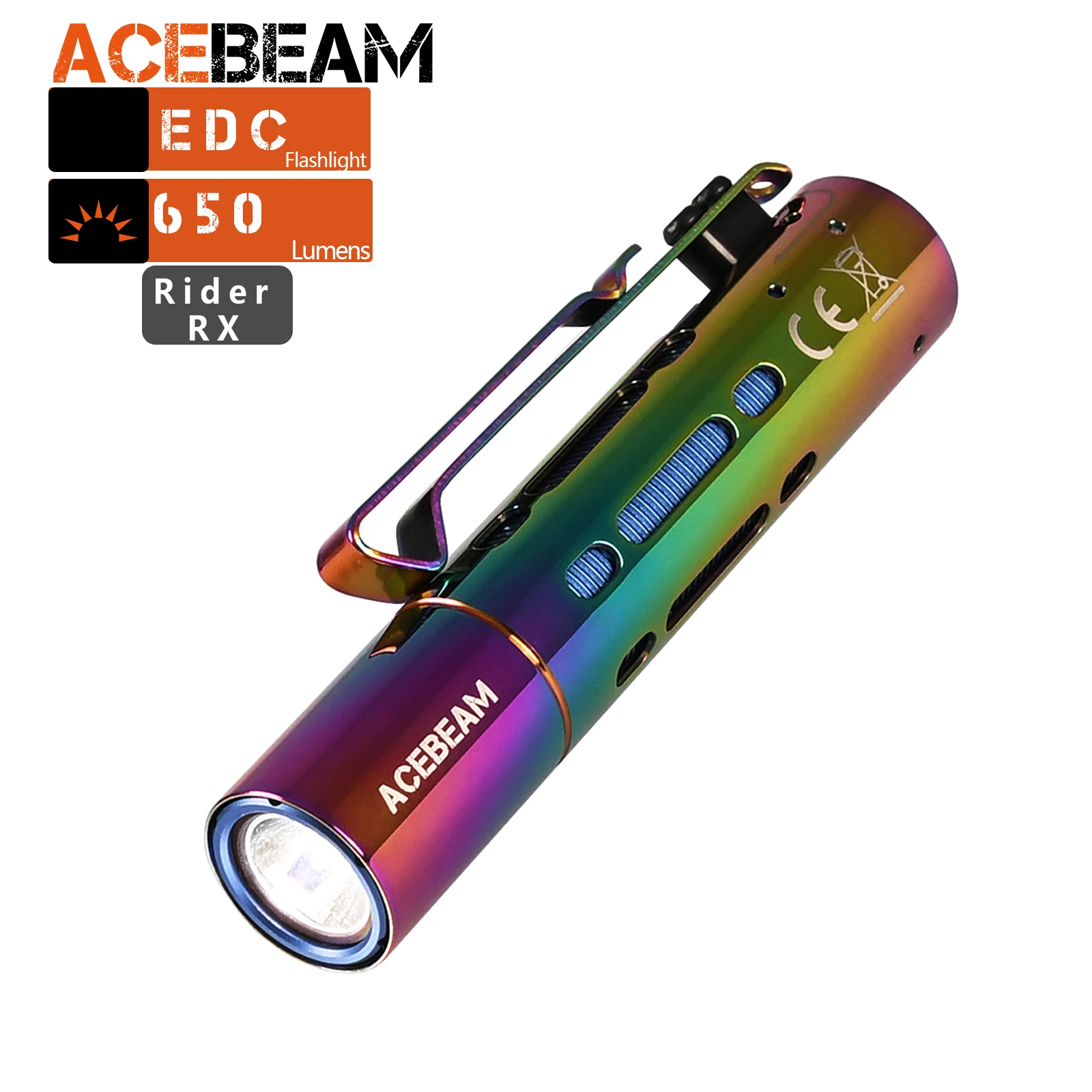 ACEBEAM LED Flashlight Rider RX 650 Lumens Portable EDC AA Flashlight ...