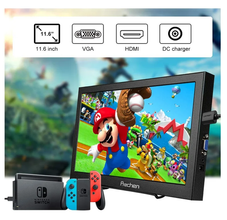 11.6 인치 1366x768 HDMI LCD 디스플레이 모니터 휴대용 모니터, 외부 소형 노트북 PS3 PS4 라즈베리 파이 ...