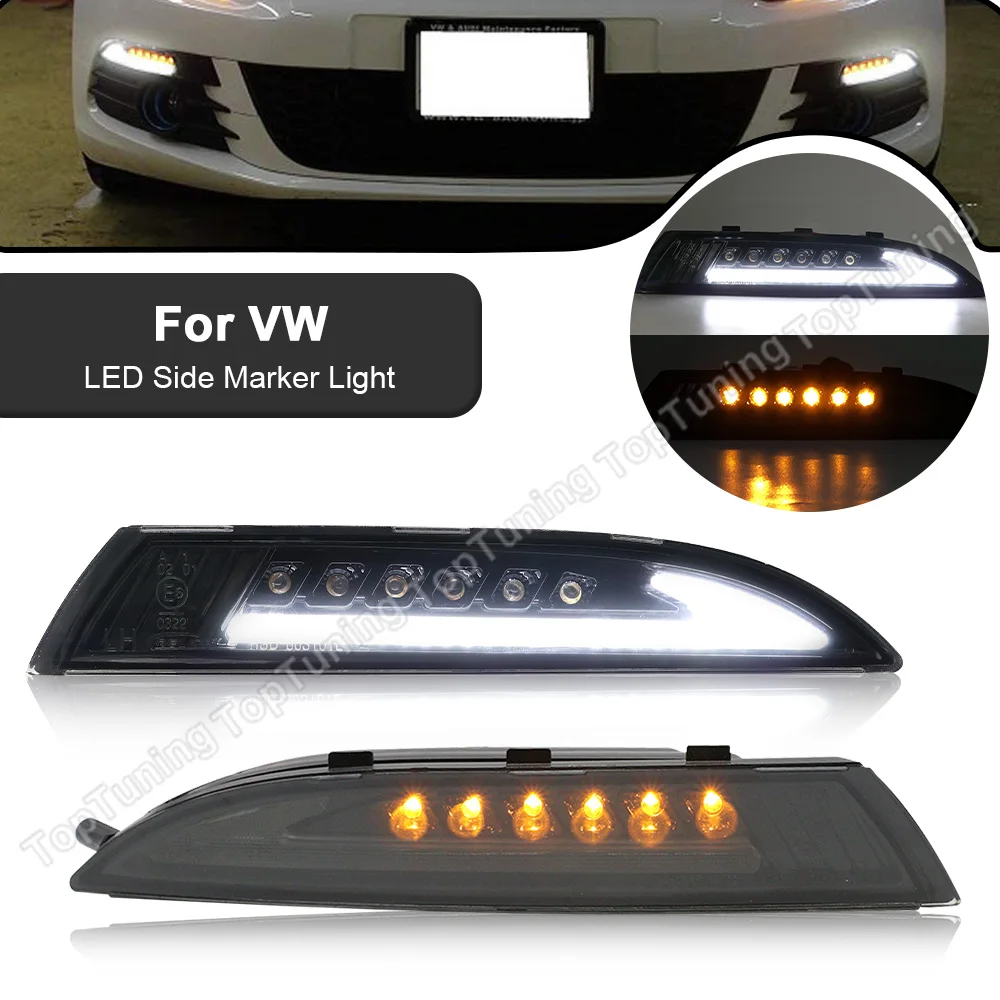 2PCS Dynamic LED Side Marker Lamp Turn Signal Light For VW Scirocco ...