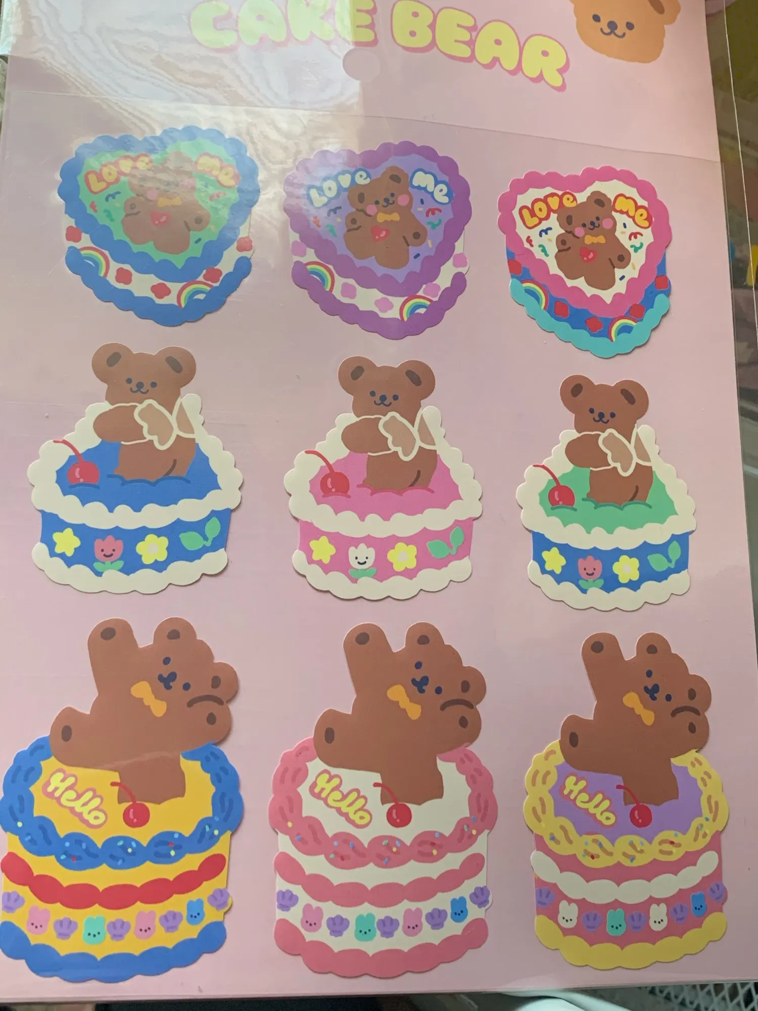 W&G Milkjoy Cake Bear Removable Stickers Korea Diy Seamless Mobile ...