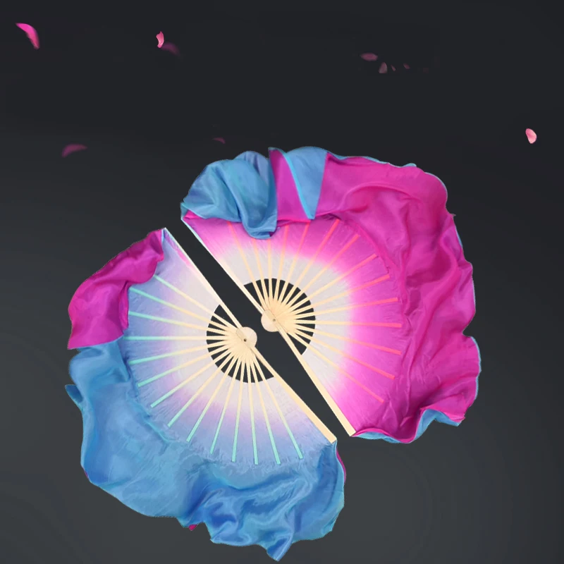 Women-Bellydance-Silk-Veil-Pairs-Adults-Real-Silk-Fan-Veil-Double-Sided ...