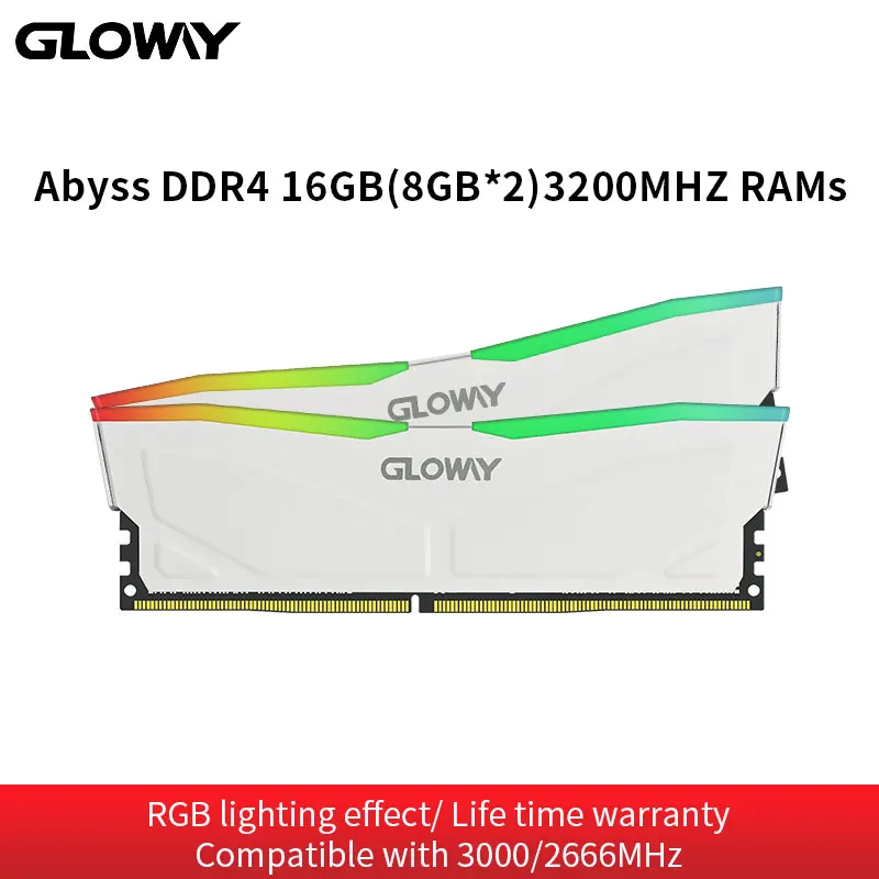 Gloway Ddr4 Rgb Ram Memória Ram Ddr4 3200mhz 3600mhz Abyss Série Branco ...