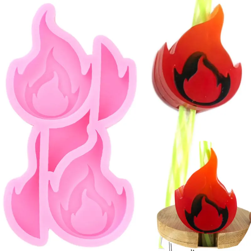 Craft Supplies & Tools Candle Making FIRE flames straw topper silicone ...