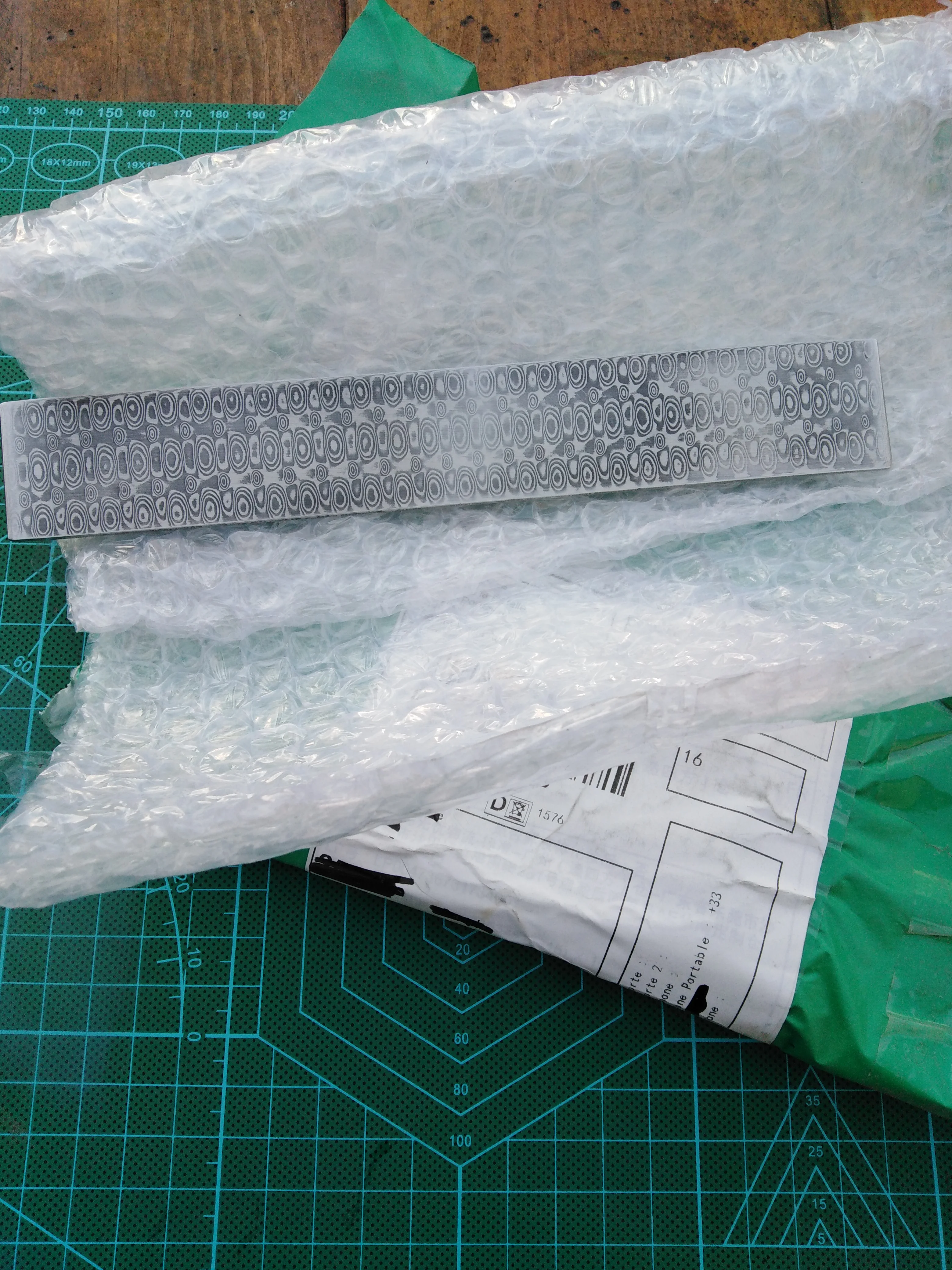 Заготовка для лезвия ножа из дамасской стали с волнообразным узором, 1 ...