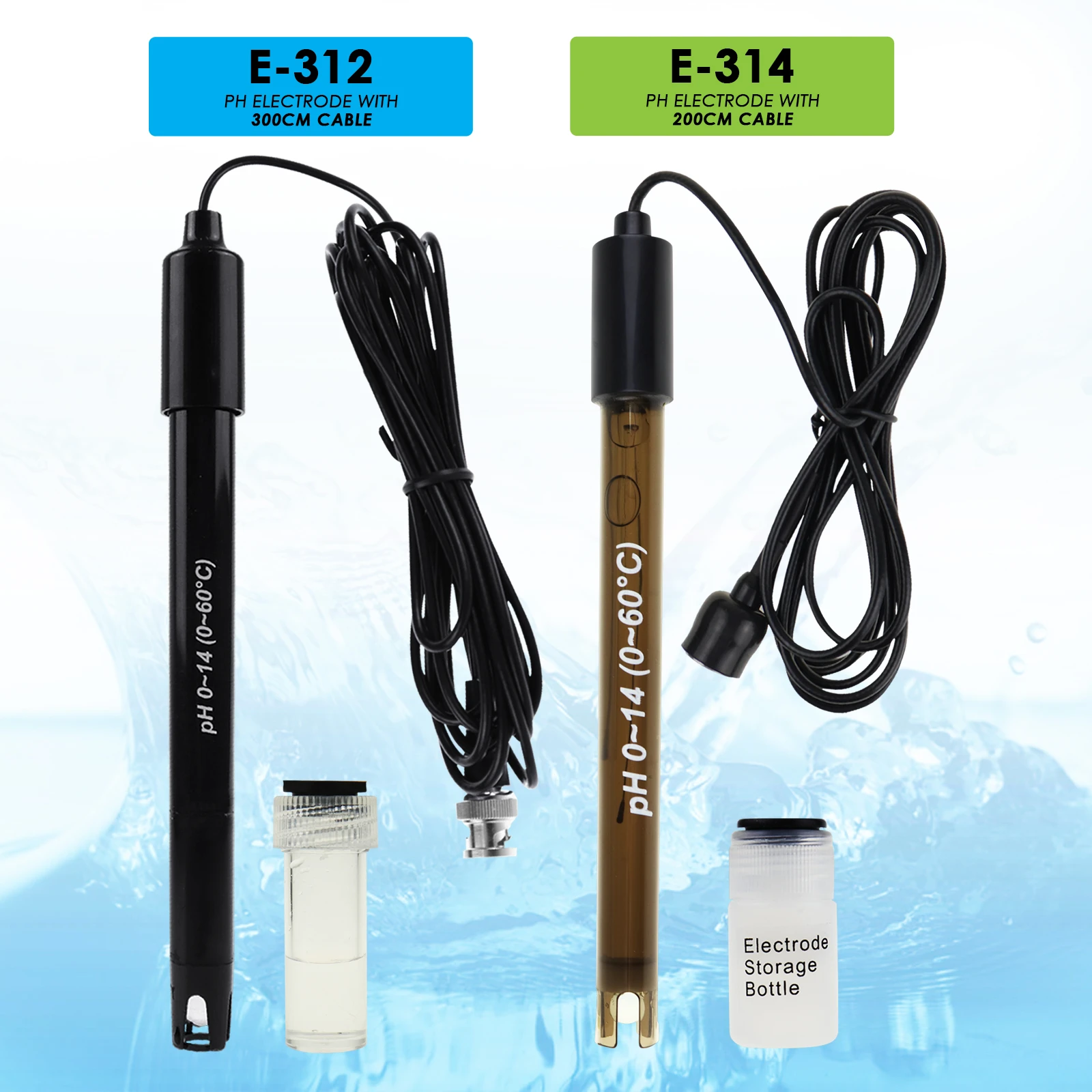 Ph Electrode Bnc Type Probe W/ Calibration Powder(ph4.00/ph6.86/ph9.18 ...