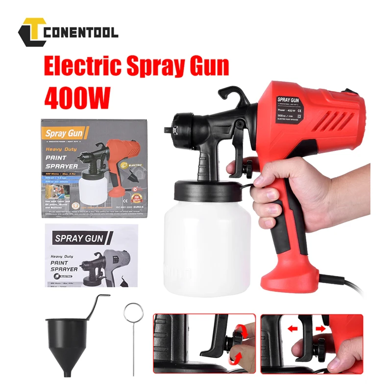 Electric Paint Spray Gun 220/240v 400w High Capacity Sprayer For Cars ...