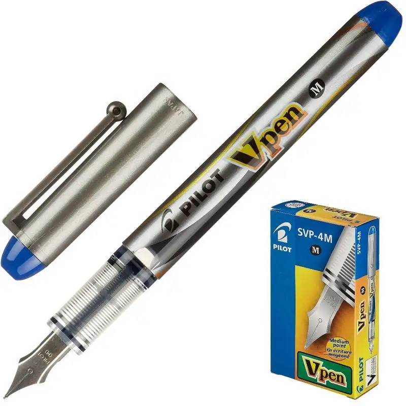 Pen Fountain disposable pilot svp-4m V-pen ink color blue color housing ...