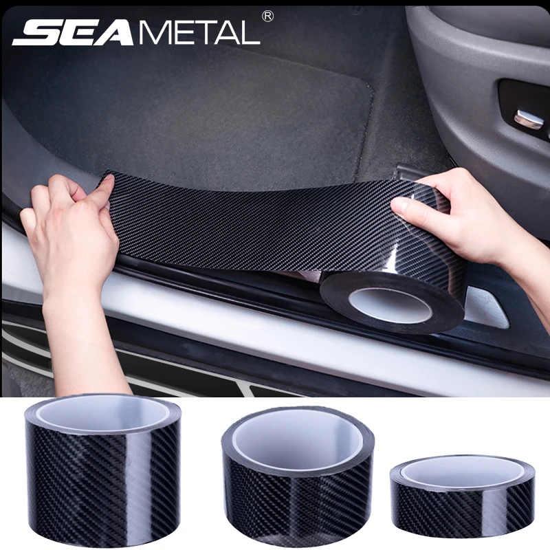 3/5/7M 5D Carbon Fiber Car Door Sill Sticker Anti Scratch Cars Bumper ...
