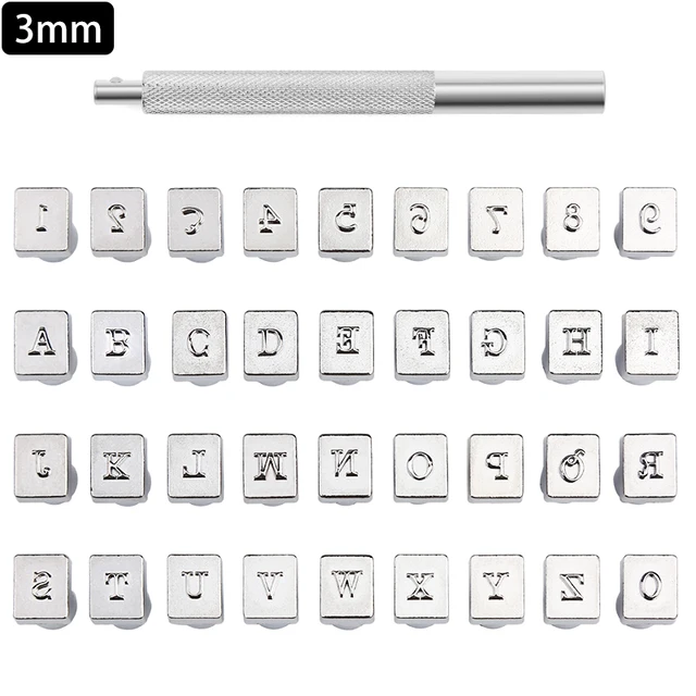 TLKKUE Leather Stamping Kit Punch Tool Number Letter Alphabet Stamps ...