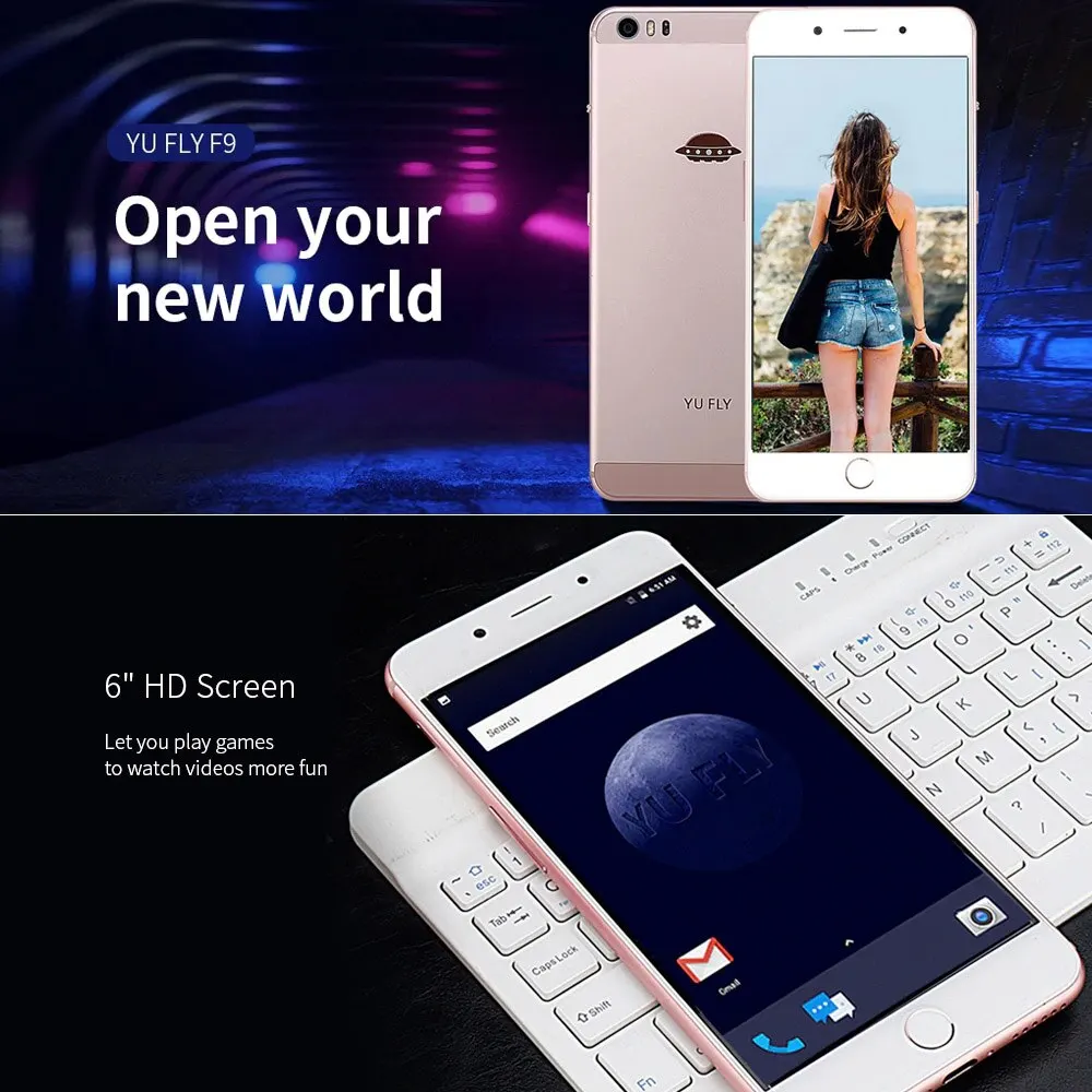 YU FLY F9 мобильный телефон 6 ГБ ОЗУ 128 Гб ПЗУ 6,0 дюймов FHD+ 4180 мАч Восьмиядерный ...