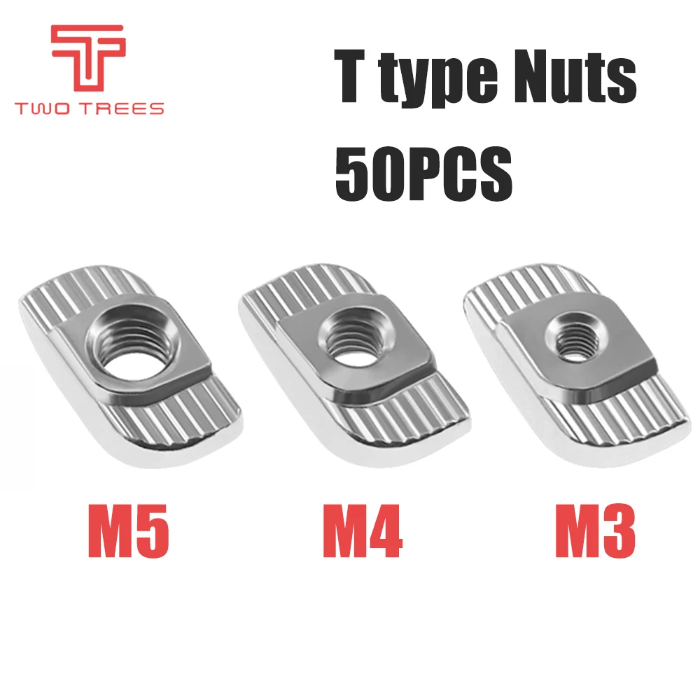 50pcs-lot-M3-M4-M5-Carbon-Steel-T-type-Nuts-Fastener-Aluminum-Connector ...