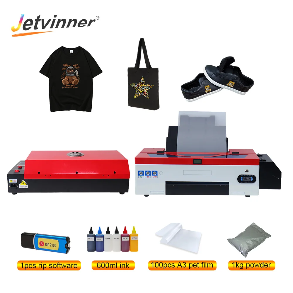 Jetvinner-A3-DTF-Printer-L1800C-With-Oven-PET-Film-ink-Powder-For-Epson ...