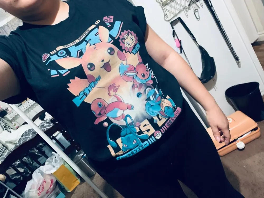 Flash Pokemon Pikachu Tortoise Print T-Shirt - KawaiiMerch.com