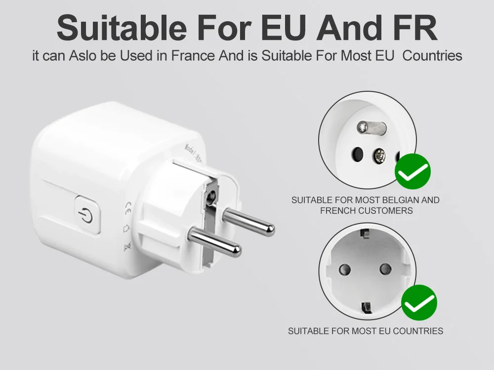 Prise électrique,Prise intelligente Tuya WiFi 4400W, 220V, sans fil ...