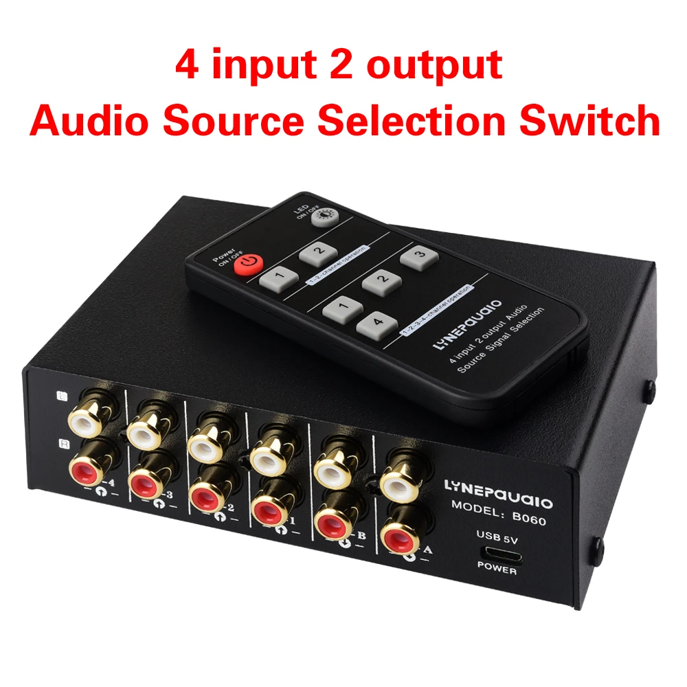 4 In 2 Or 2 In 4 Out Audio Signal Selection Switcher Audio Switcher With Remote Control