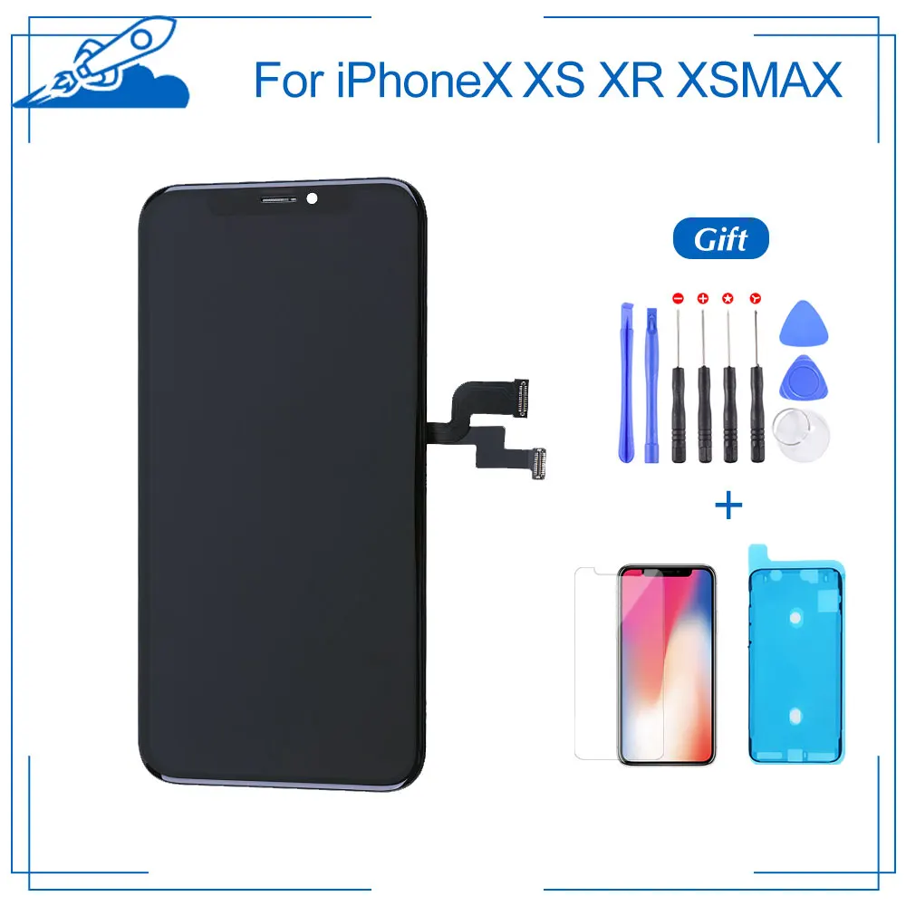 High Brightness OEM OLED For iPhone X XS XR XS MAX LCD Display Touch Screen Replacement with 3D ...