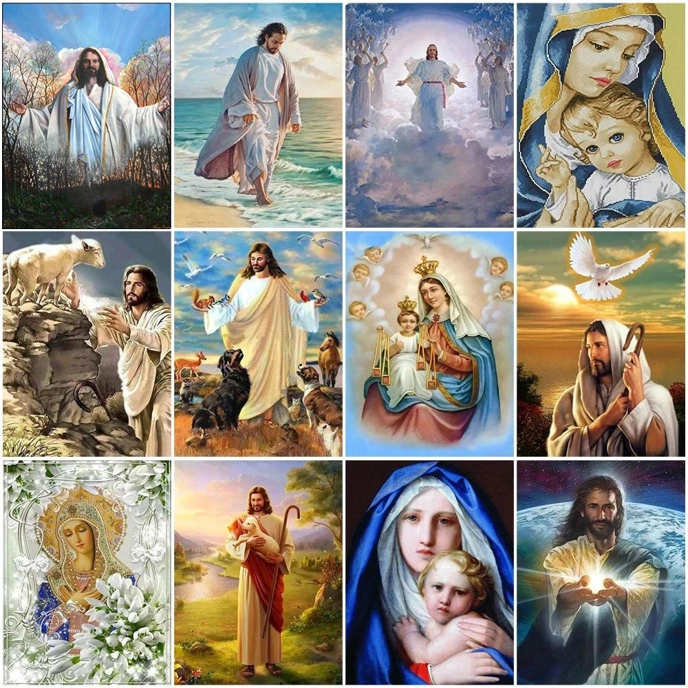 Paint-By-Number-Jesus-Religious-Figures-Hand-Painted-Painting-By ...